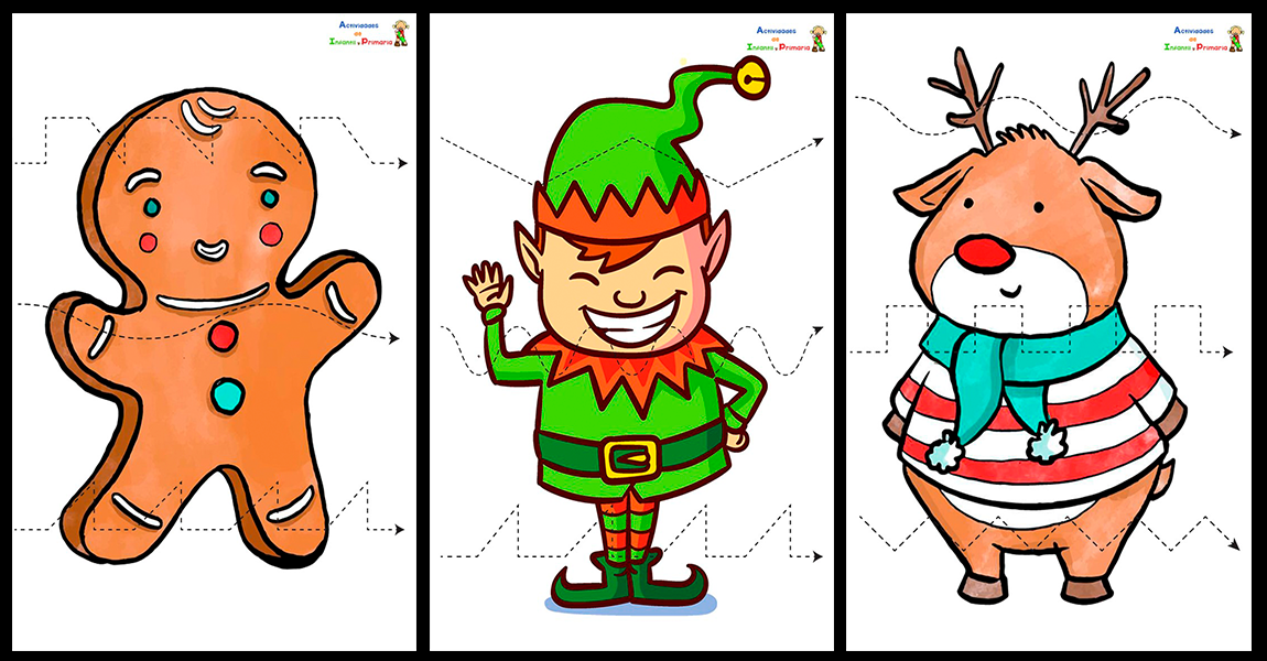 Divertidos recortables de Navidad para los más pequeños - Actividades ...