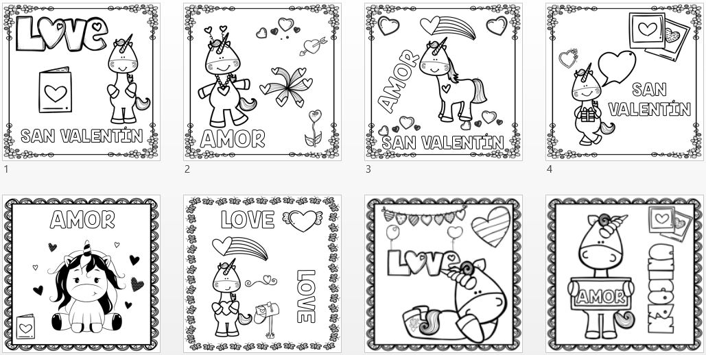 Tarjetas colorear San Valentín día de la amistad - Actividades de ...