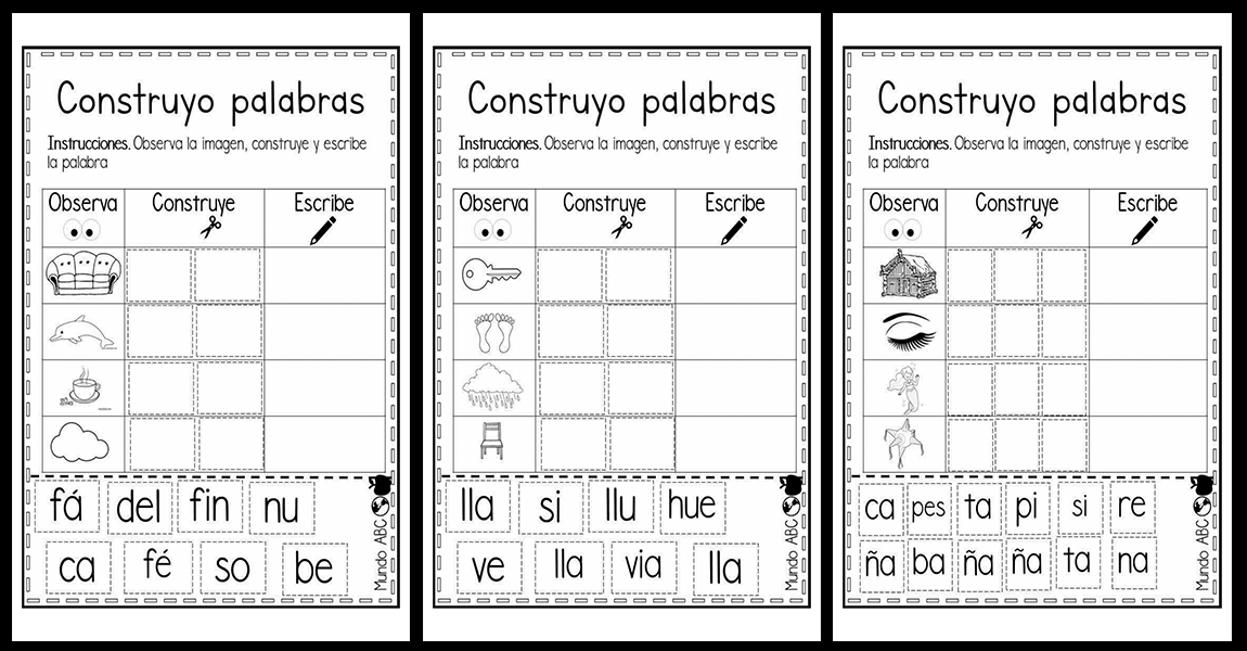 Súper cuaderno: "Construyo palabras" - Actividades de infantil y primaria