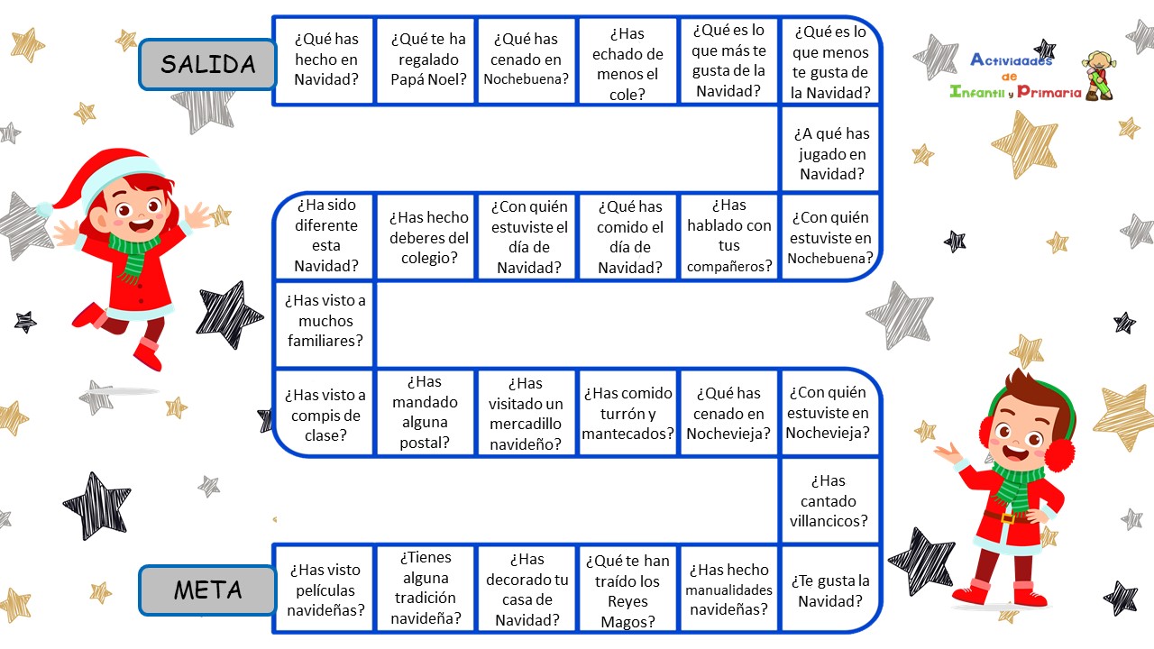 Tablero: Juego de Navidad para los primeros días de clase - Actividades ...