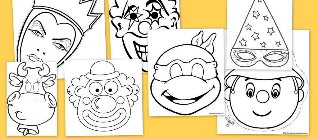 Súper colección de divertidas caretas de carnaval para colorear ...