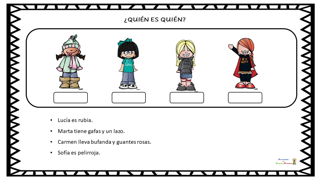 Descripciones de niños: ¿Quién es quién? - Actividades de infantil y ...