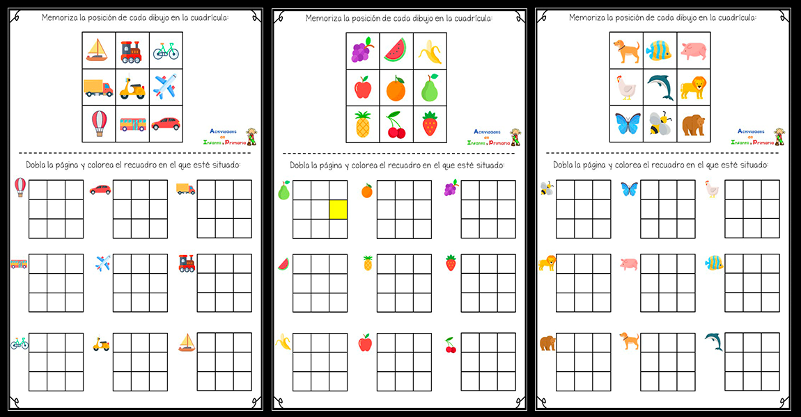 Divertido juego de memoria - Actividades de infantil y primaria
