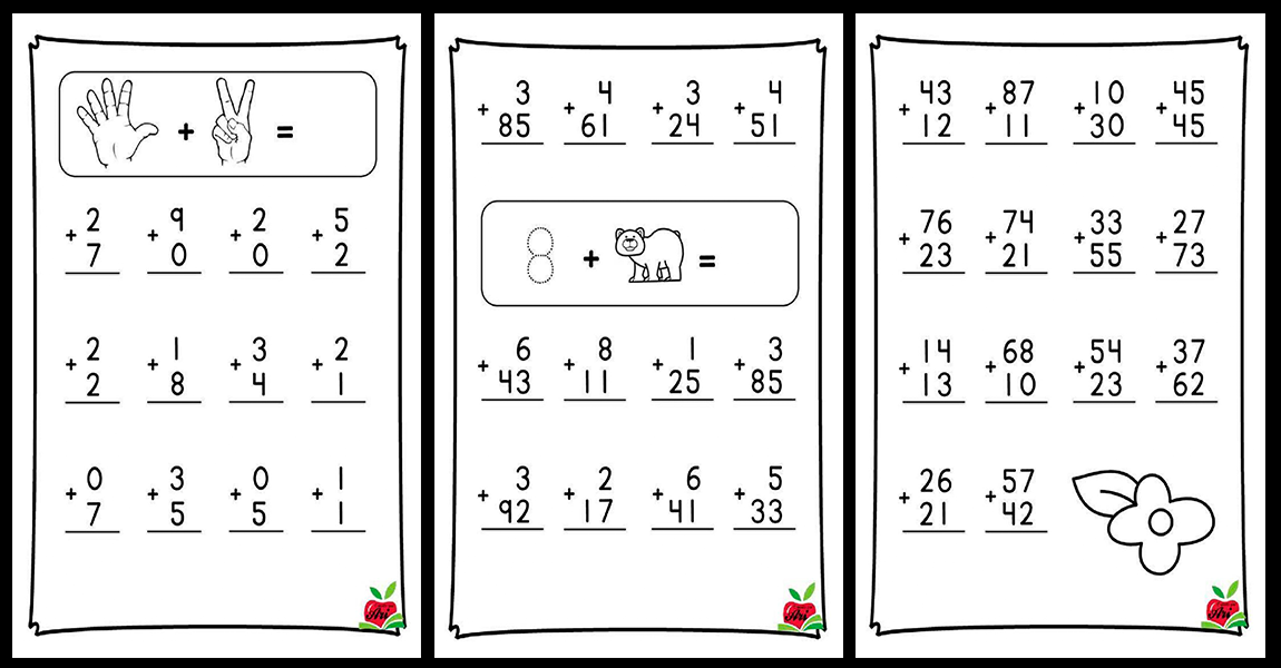 Hojas De Trabajo De Suma Vertical Sin Reagrupar Sumas Verticales