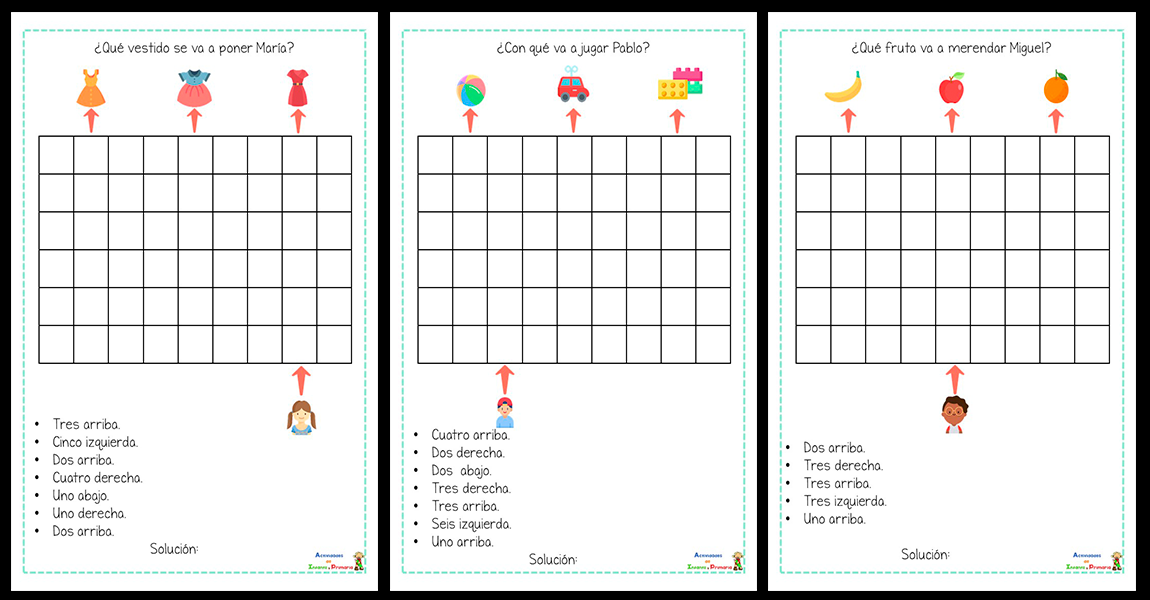 Divertidos laberintos para resolver con instrucciones espaciales ...