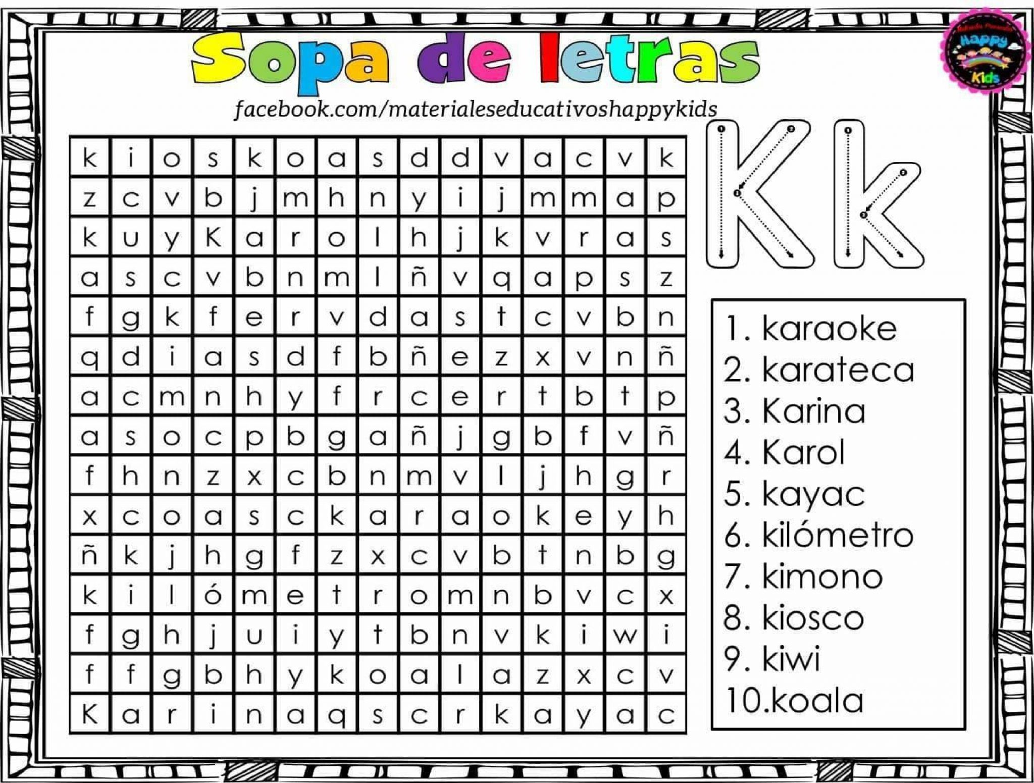 Sopa De Letras Para Trbajar Las Palabras Pdfpage 0012