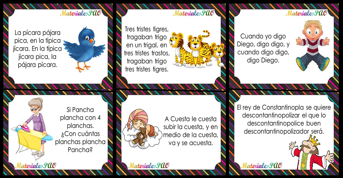 Colección de divertidos trabalenguas - Actividades de infantil y primaria