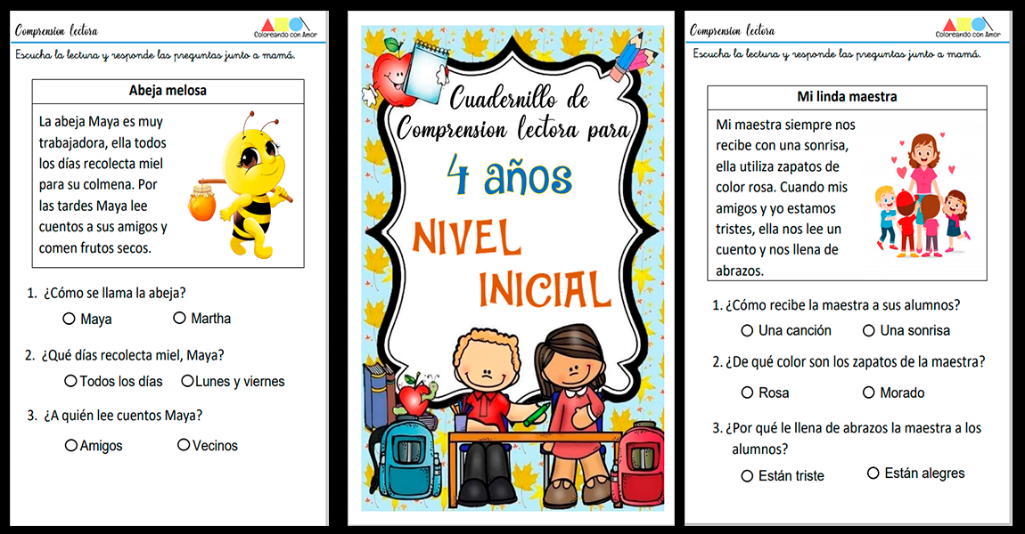 Cuadernillo Comprensión Lectora Para 4 Años Actividades De Infantil Y