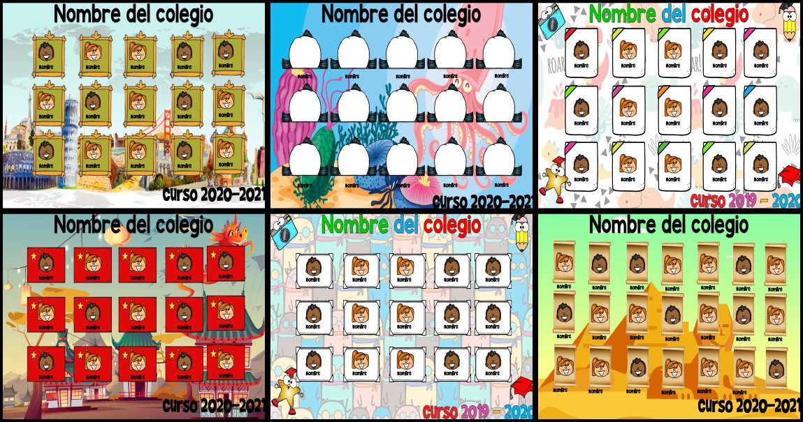 Colección de bonitas orlas de graduación editables - Actividades de infantil y primaria