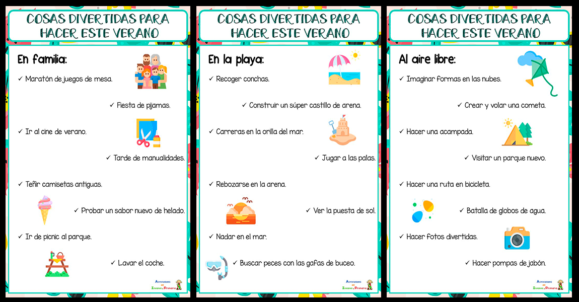 Ideas divertidas para hacer este verano - Actividades de infantil y ...