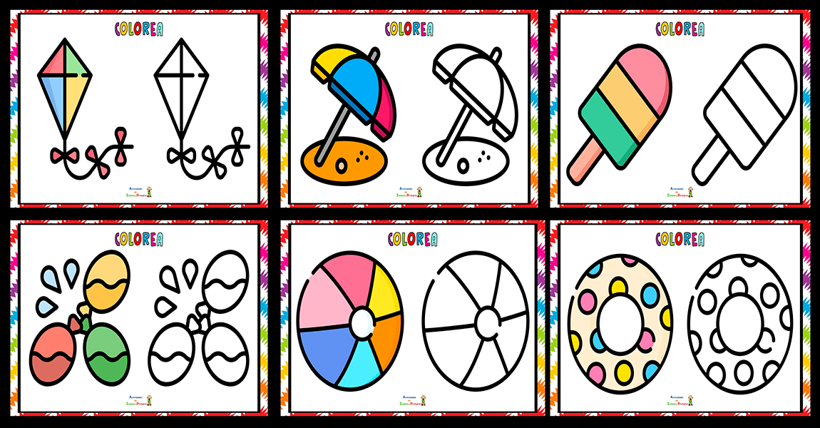 Dibujos para colorear siguiendo el modelo, especial verano ...