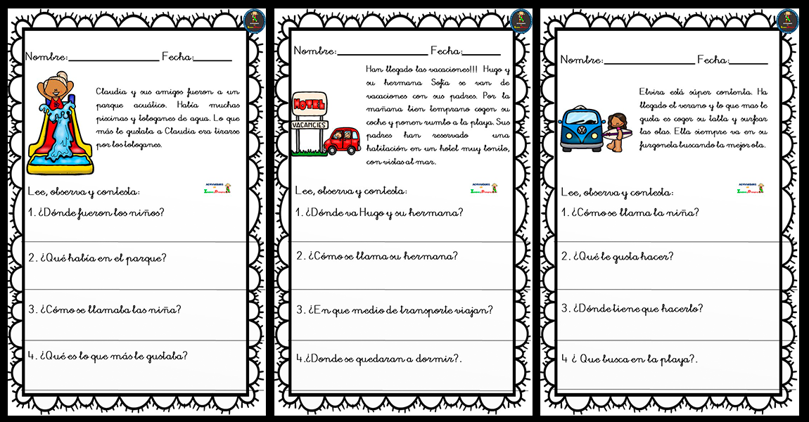 Comprensión lectora de textos, especial verano - Actividades de ...