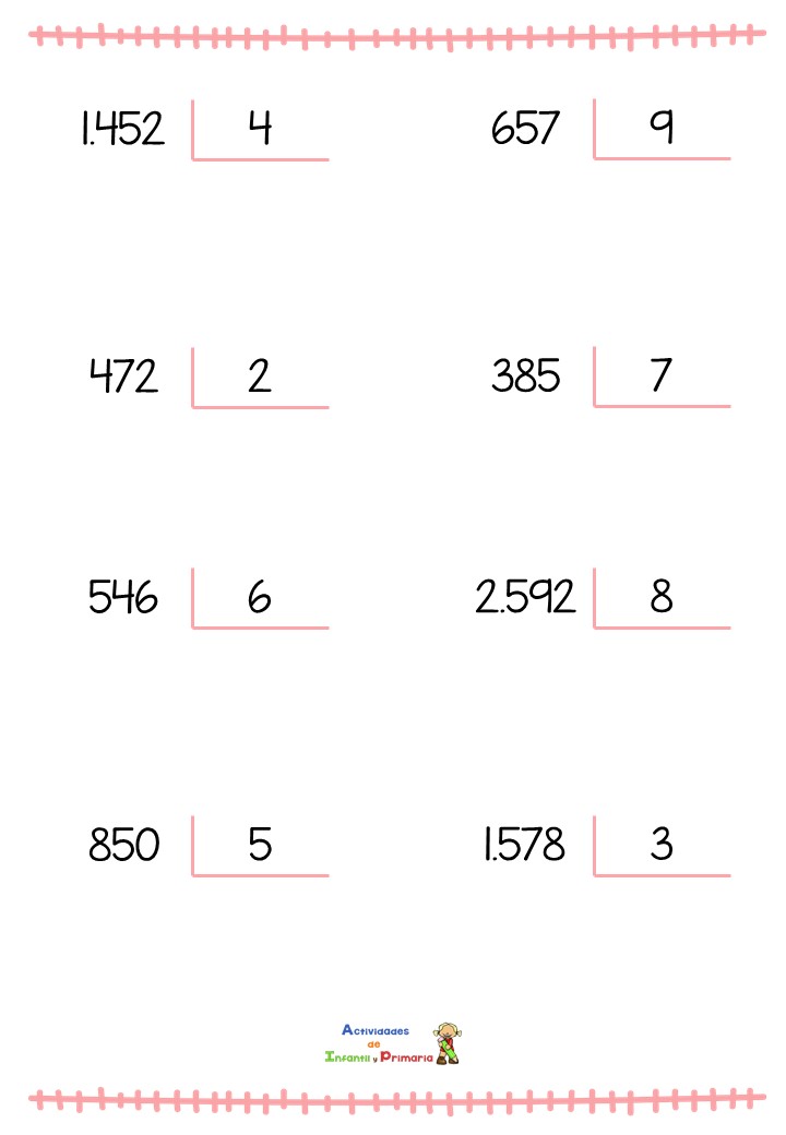 Tabla De Divisiones Imprimible