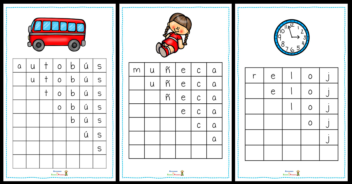 Hojas De Trabajo Para Deletrear Palabras Y Números