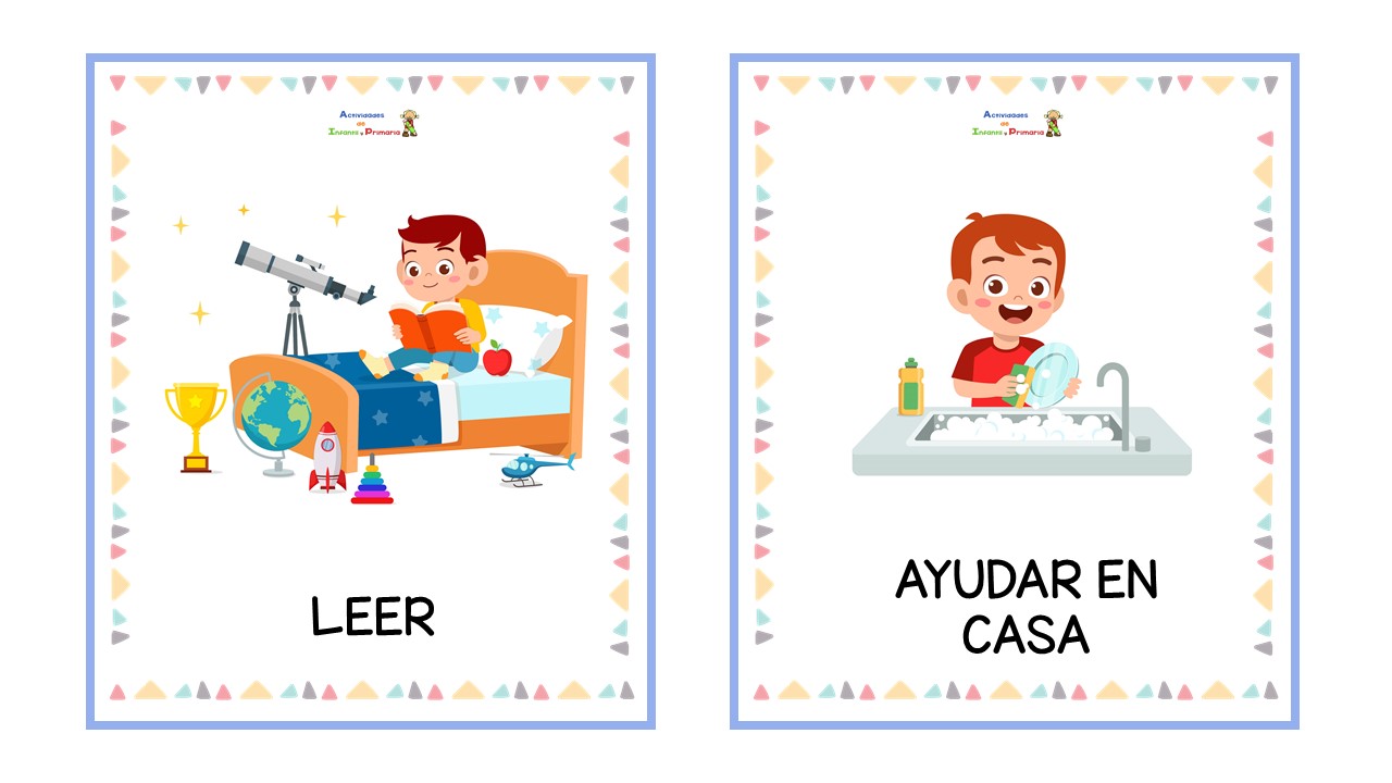 Tarjetas ilustrativas para establecer una rutina diaria con niños ...
