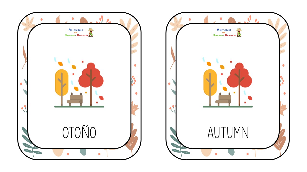 Vocabulario De Otoño Para Imprimir Tarjetas De Vocabulario Otoño