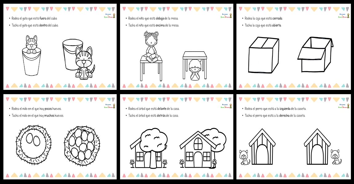 Fichas para aprender los conceptos básicos en Infantil y Preescolar ...