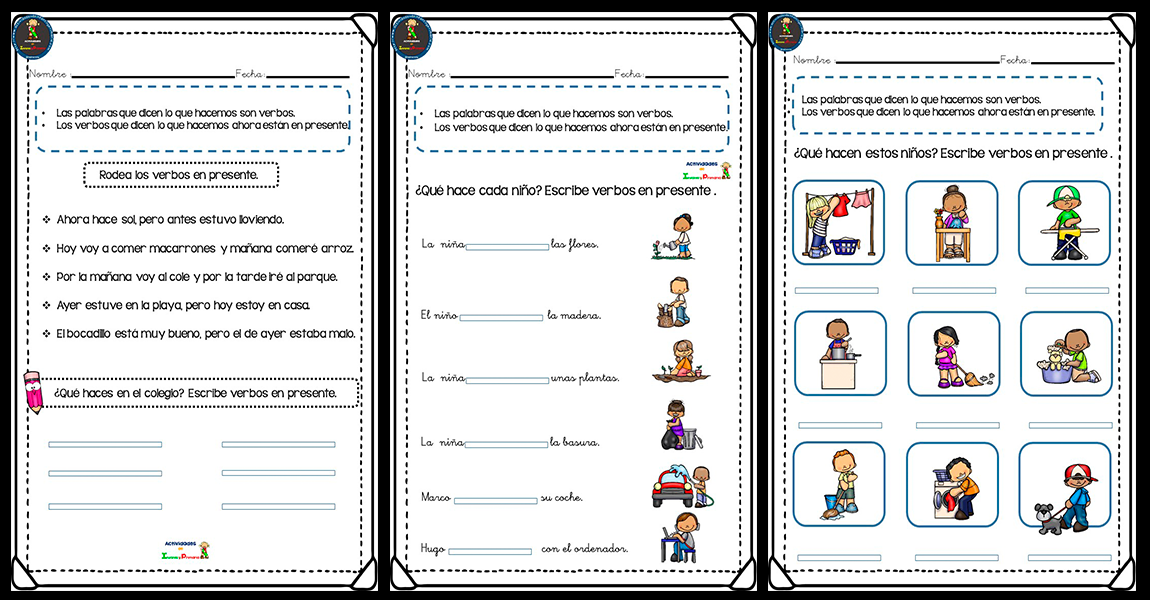 Colección de actividades para trabajar los verbos en Primaria ...