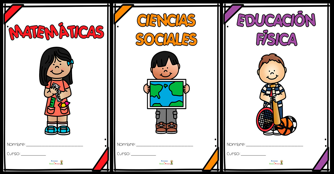 Portadas de las asignaturas de Primaria para los cuadernos de los ...