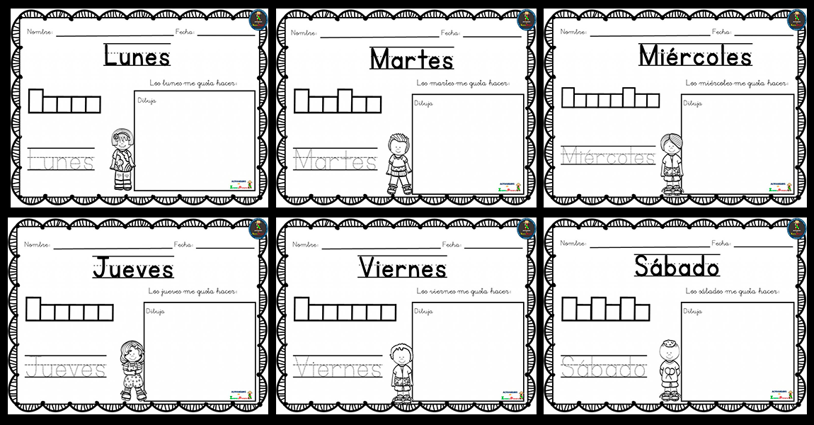 Fichas para aprender los días de la semana en Infantil - Actividades de ...