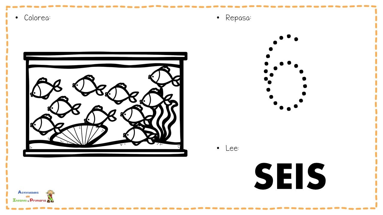 Fichas de números: Repasa, lee y colorea - Actividades de infantil y ...