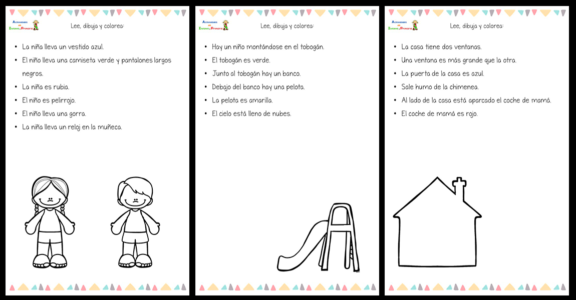 Comprensión lectora de instrucciones: Pinta y colorea - Actividades de ...