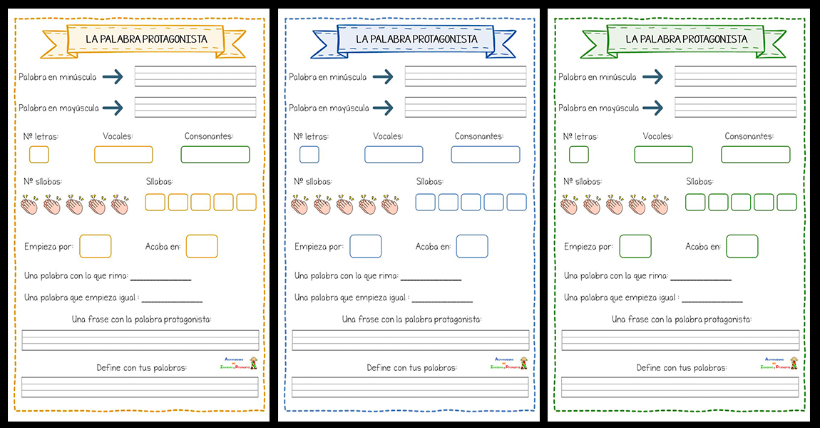 Plantilla: "La palabra protagonista" - Actividades de infantil y primaria