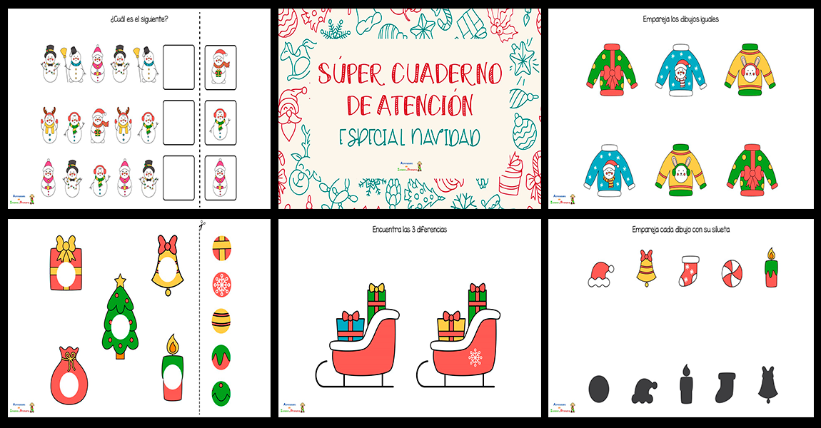 Súper cuaderno de atención, especial Navidad - Actividades de infantil ...