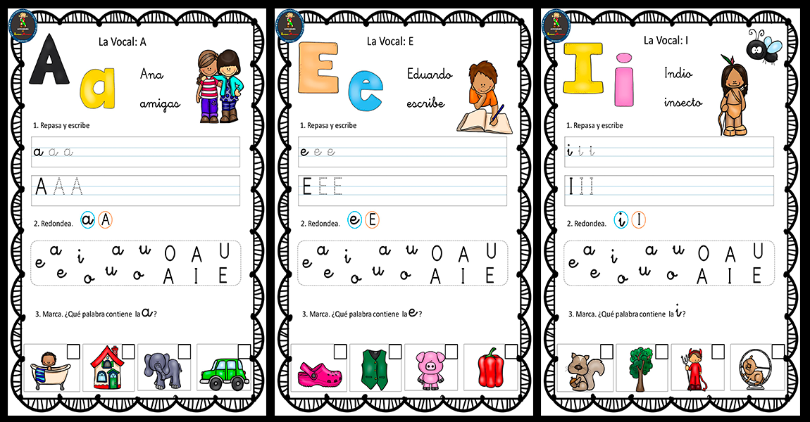 Divertidas fichas para aprender y repasar las vocales - Actividades de ...