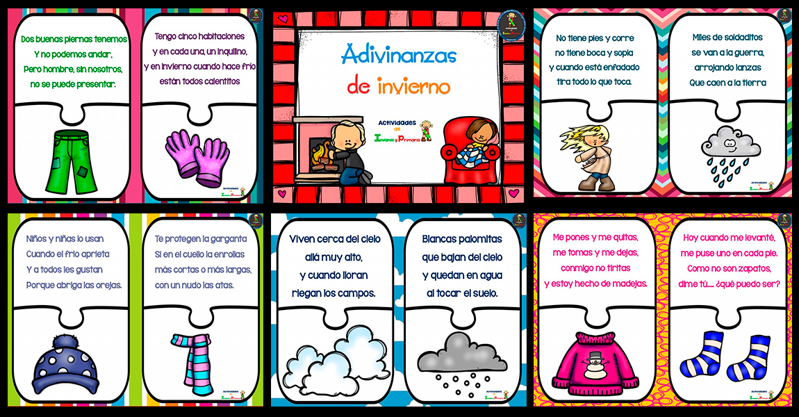Bonitas adivinanzas de invierno - Actividades de infantil y primaria