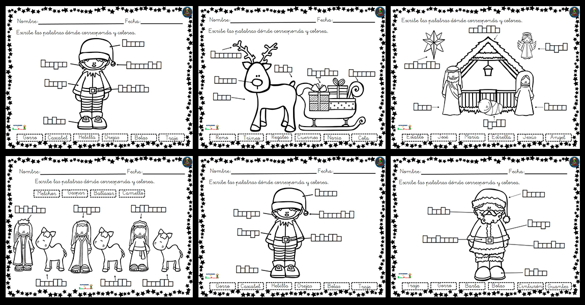 Fichas de lectoescritura: Aprendemos el vocabulario navideño ...