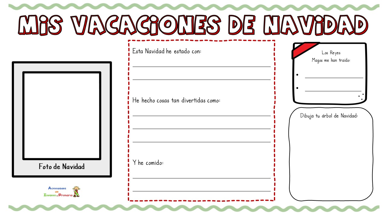 Cartel molón: Mis vacaciones de Navidad - Actividades de infantil y ...