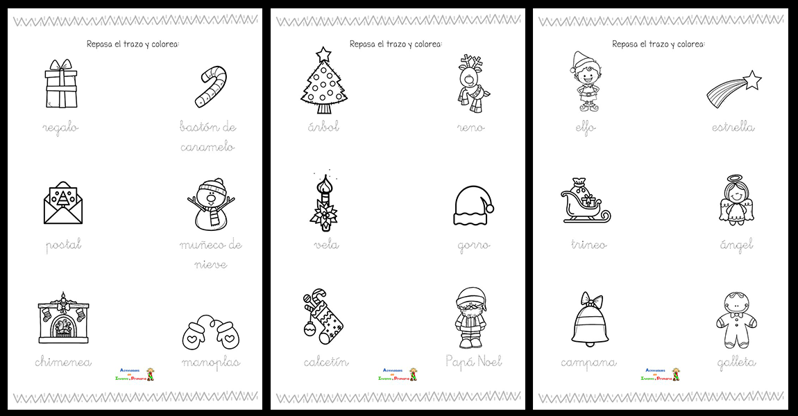 Fichas de lectoescritura con vocabulario navideño - Actividades de ...