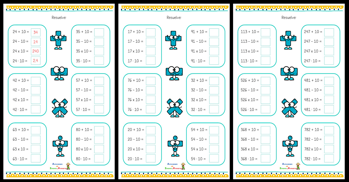 Hojas De Trabajo De Números Y Operaciones En Base Diez