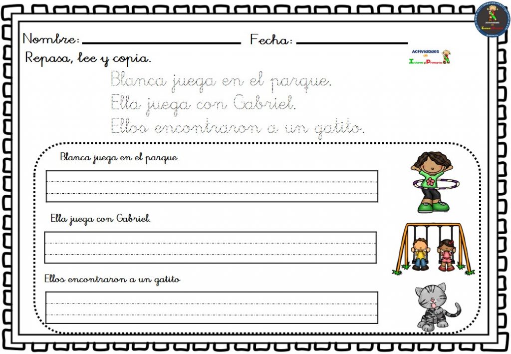 Iniciación a la lectoescritura de oraciones - Actividades de infantil y ...