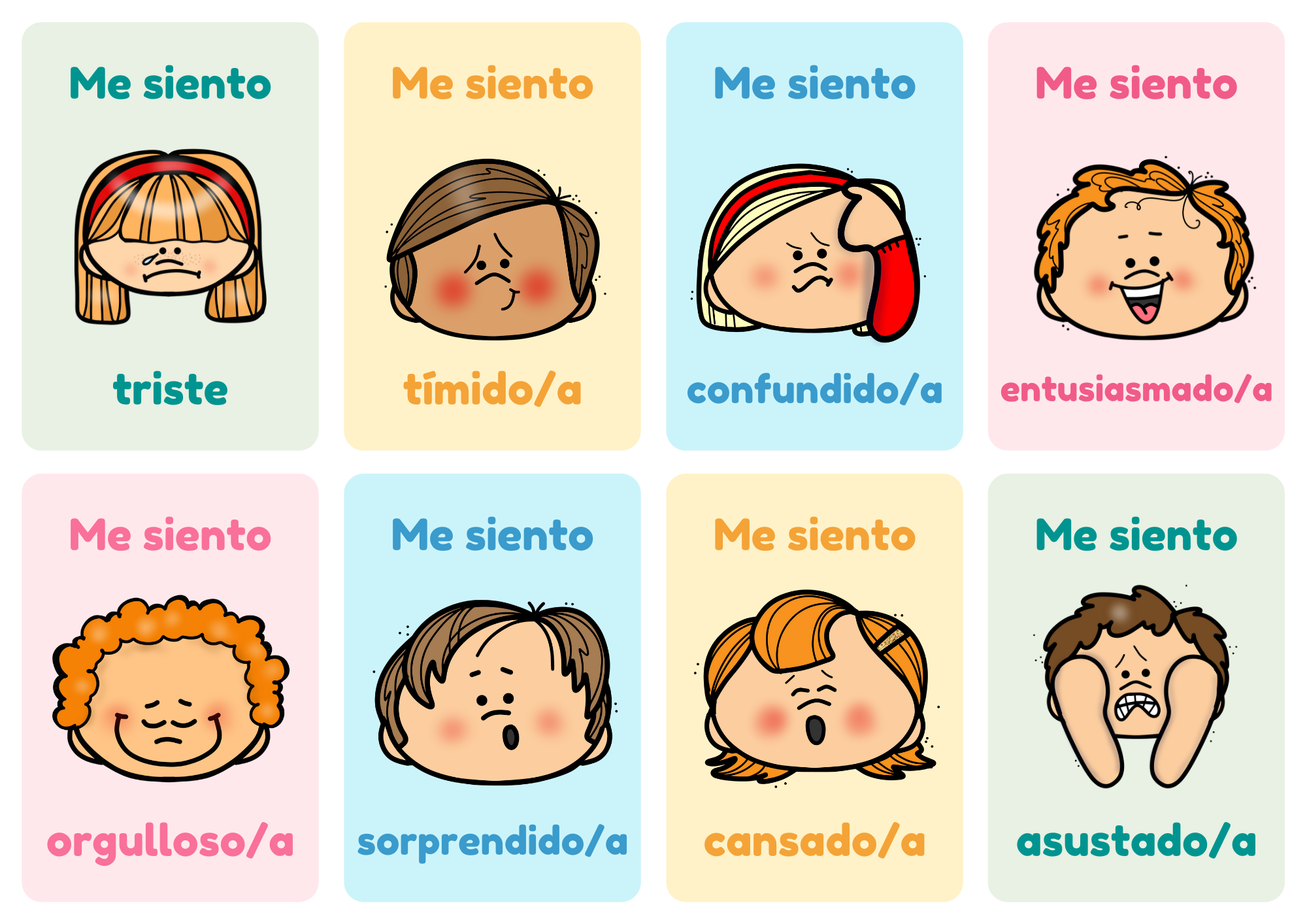 Tarjetas De Las Emociones Para Expresar Como Te Sientes Orientacion