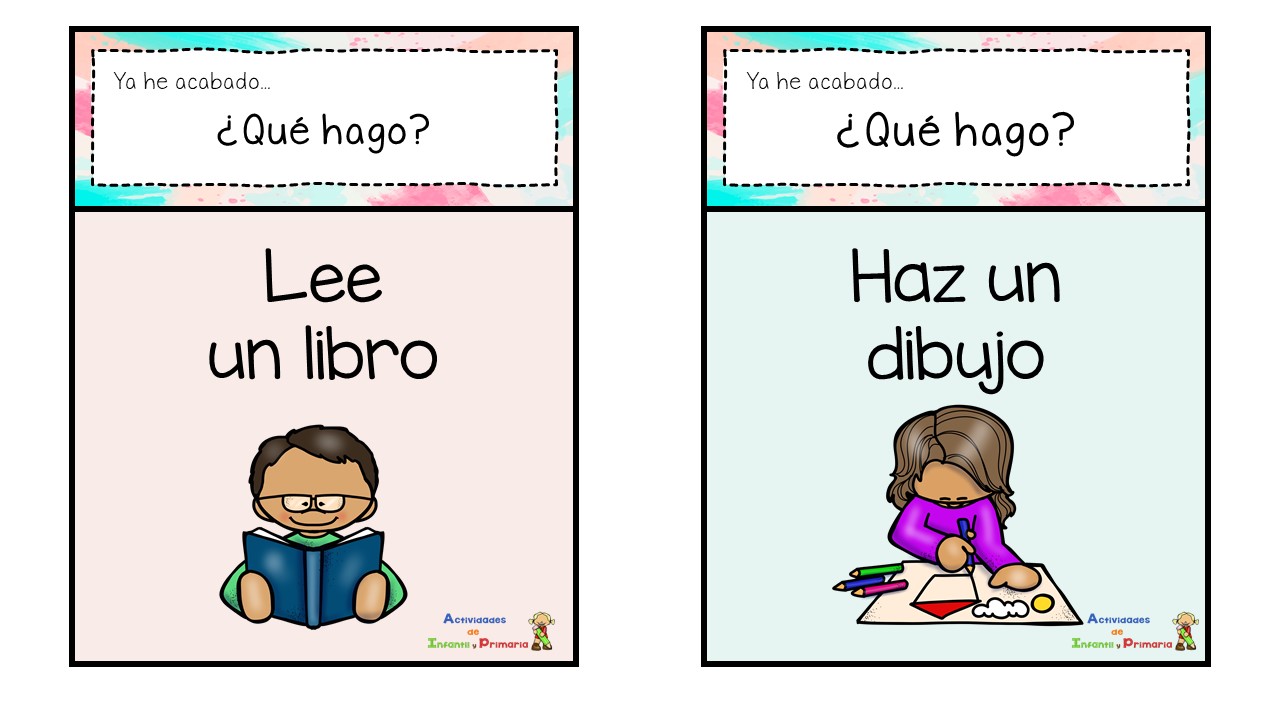 Tarjetas: "Ya he acabado... ¿Qué hago?" - Actividades de infantil y ...
