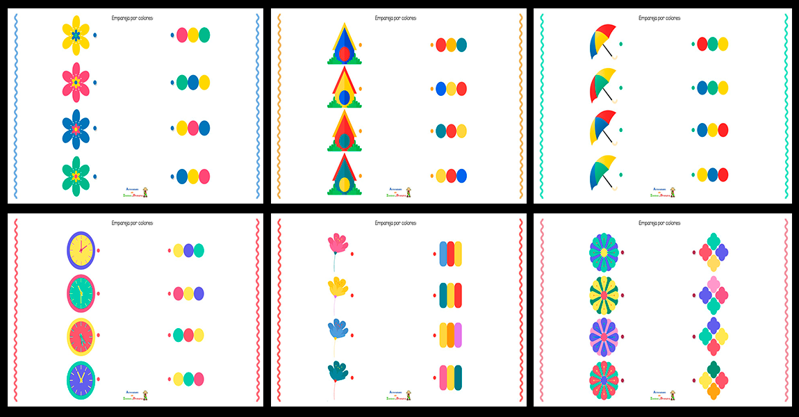Actividad de atención: Empareja por colores - Actividades de infantil y ...