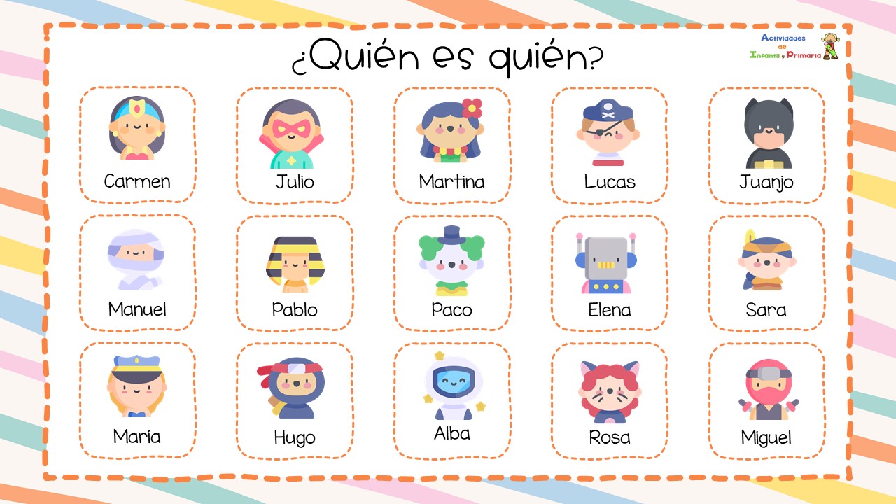 Juego: "¿Quién es quién?" especial disfraces de carnaval - Actividades ...