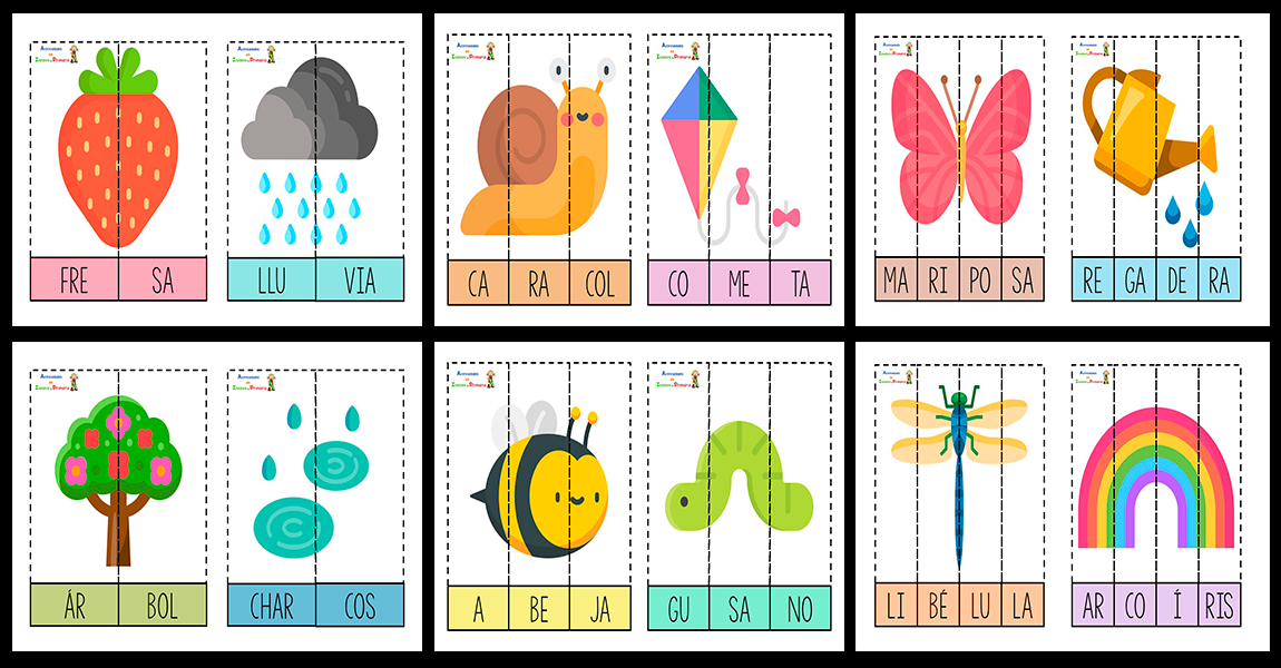 Rompecabezas de sílabas con vocabulario de la primavera - Actividades ...
