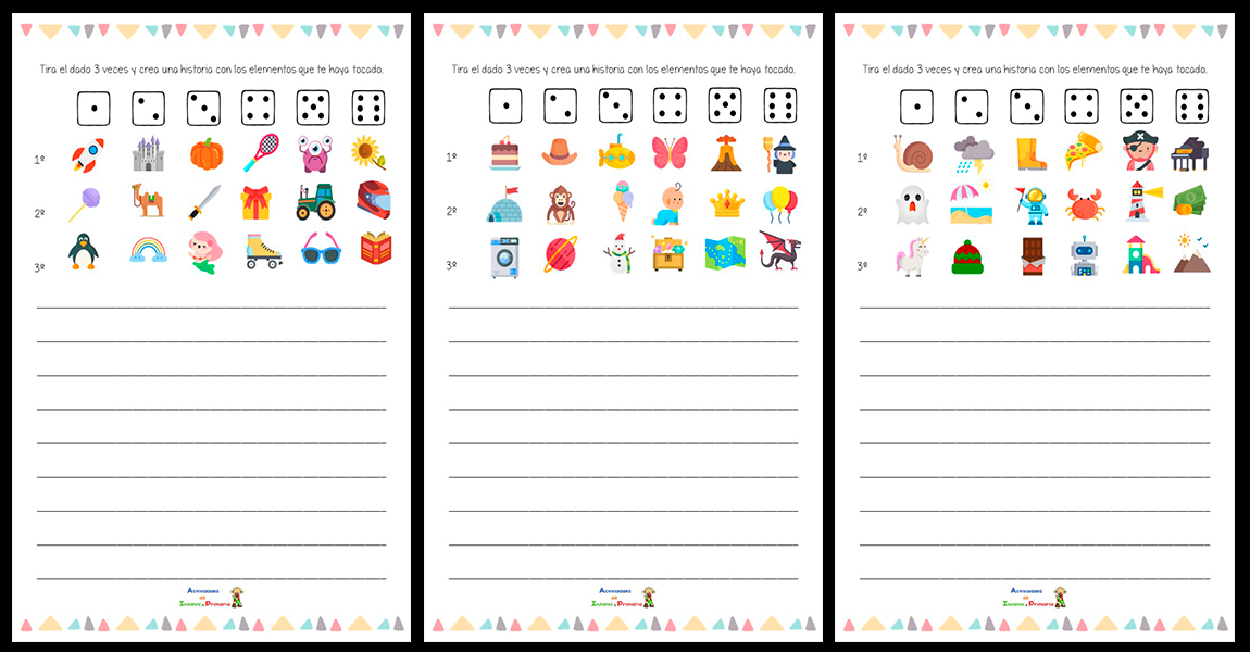 Escritura creativa: Tira el dado e inventa una historia - Actividades ...