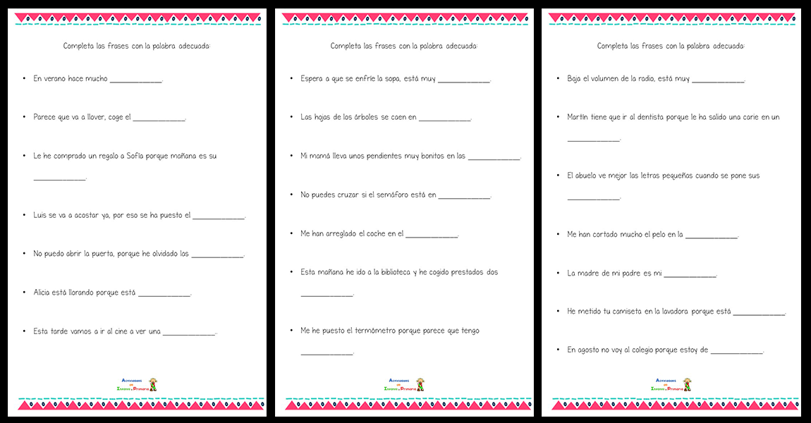 Inferencias lógicas: Completa las frases - Actividades de infantil y ...