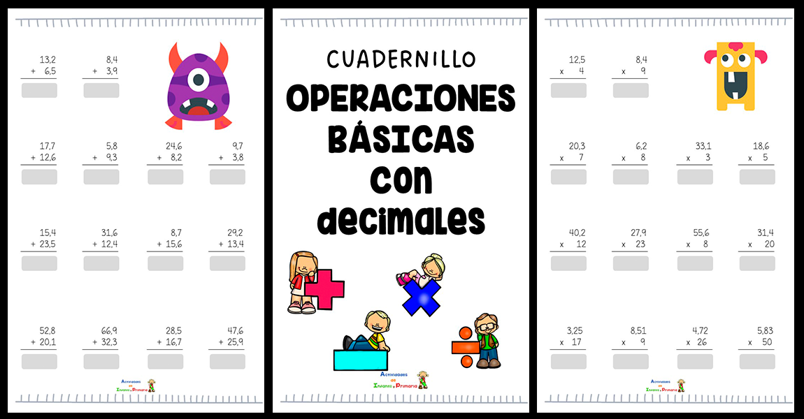 Cuadernillo de operaciones básicas con decimales - Actividades de ...