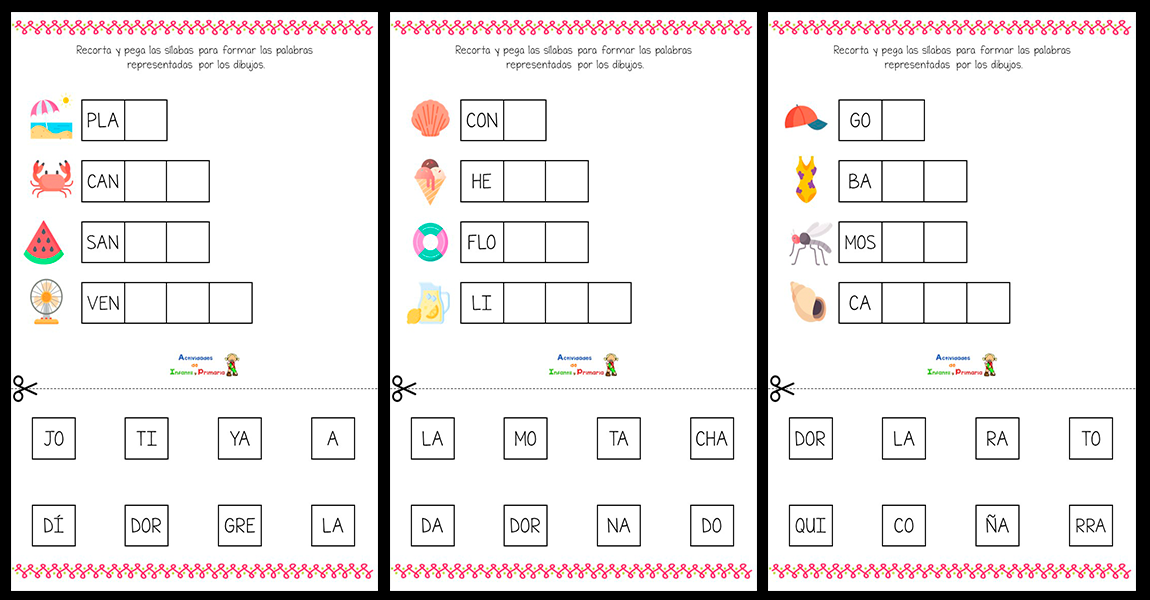 Recurso manipulativo: Construimos palabras del vocabulario de verano ...