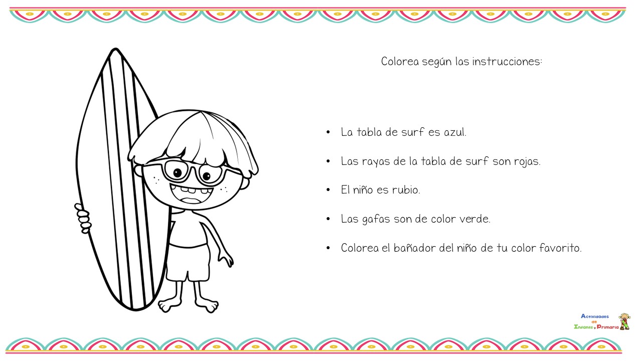 Lee las frases y colorea los dibujitos de verano - Actividades de ...