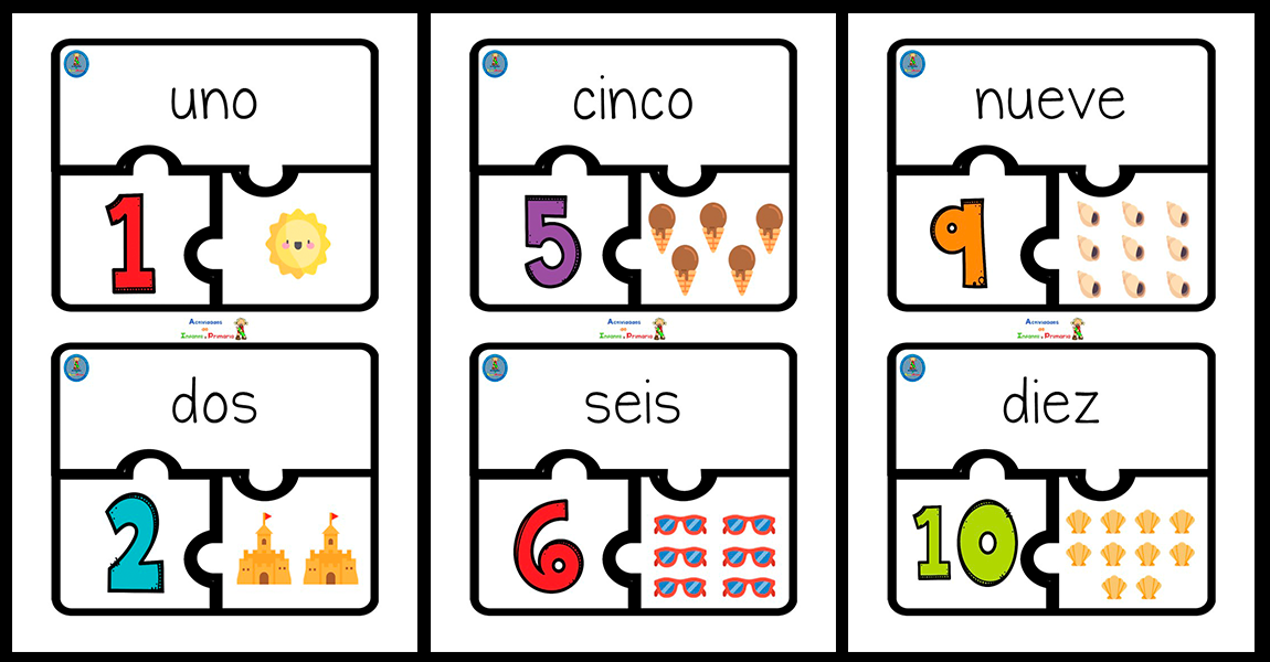 Rompecabezas veraniegos para trabajar la asociación cantidad - números ...