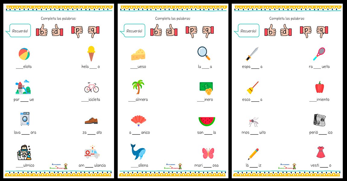 Discriminación fonemas: b - d - p -q , especial actividad dislexia ...