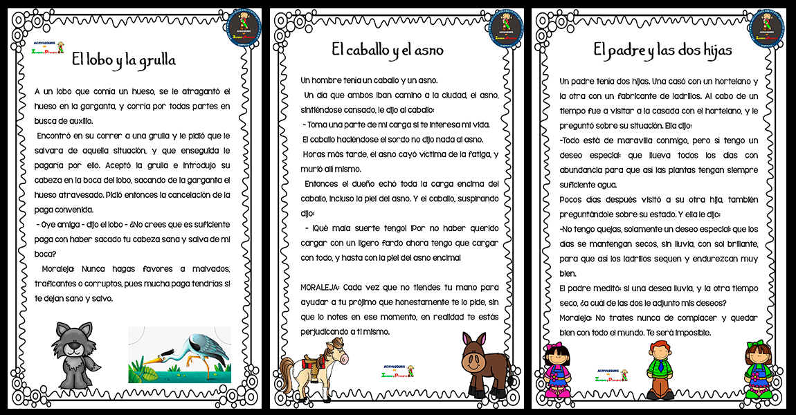 Colección de bonitas fábulas para trabajar la comprensión lectora ...