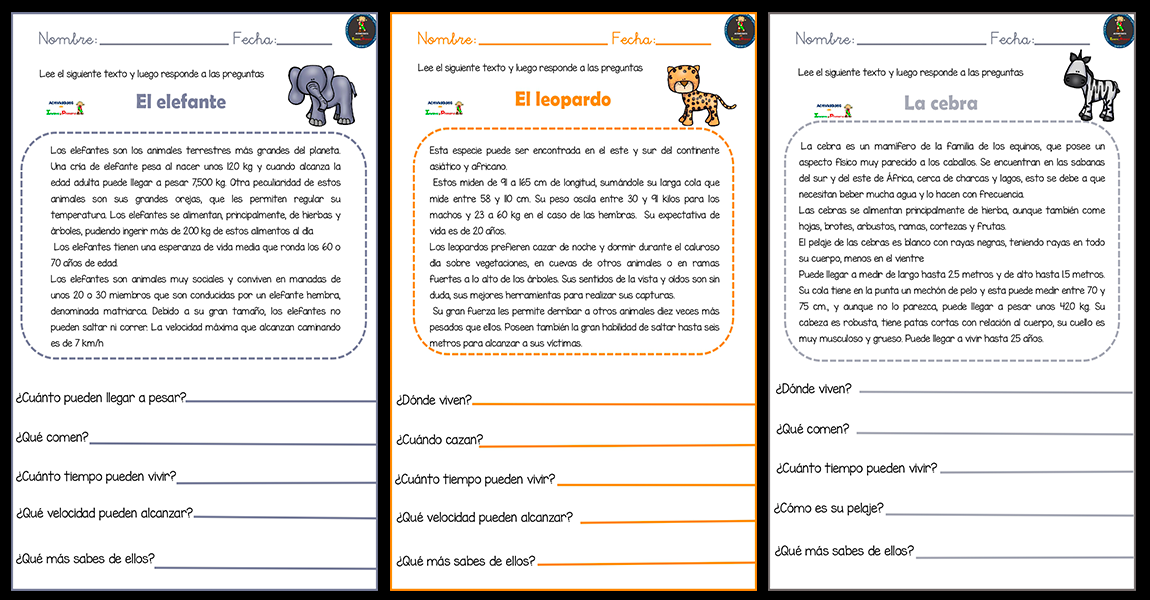 Lecturas educativas para conocer mejor a los animales - Actividades de ...