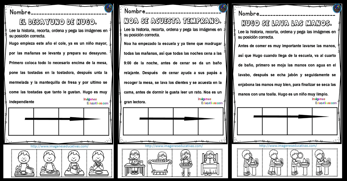 Lecturas comprensivas para ordenar secuencias temporales - Actividades ...